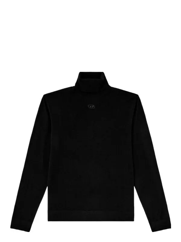 DIESEL® K-varta High-neck Sweater With Embroidered Logo - Black