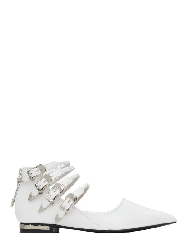 Toga Polido Multi Strap Ballerina Flats - White