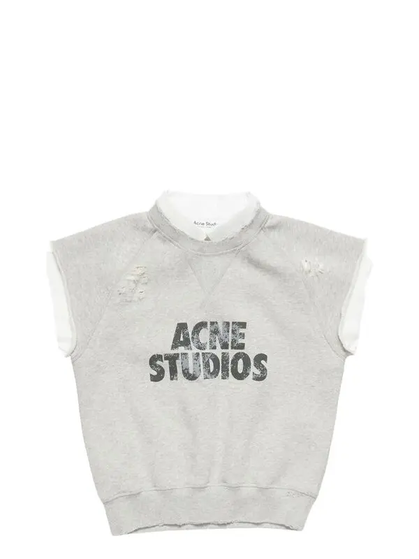 Acne Studios Logo Layered Sleeveless Sweatshirt - Grey