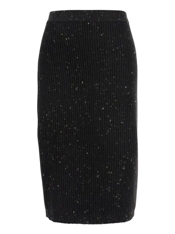 Bottega Veneta Wool English Rib Skirt - Dark Chocolate