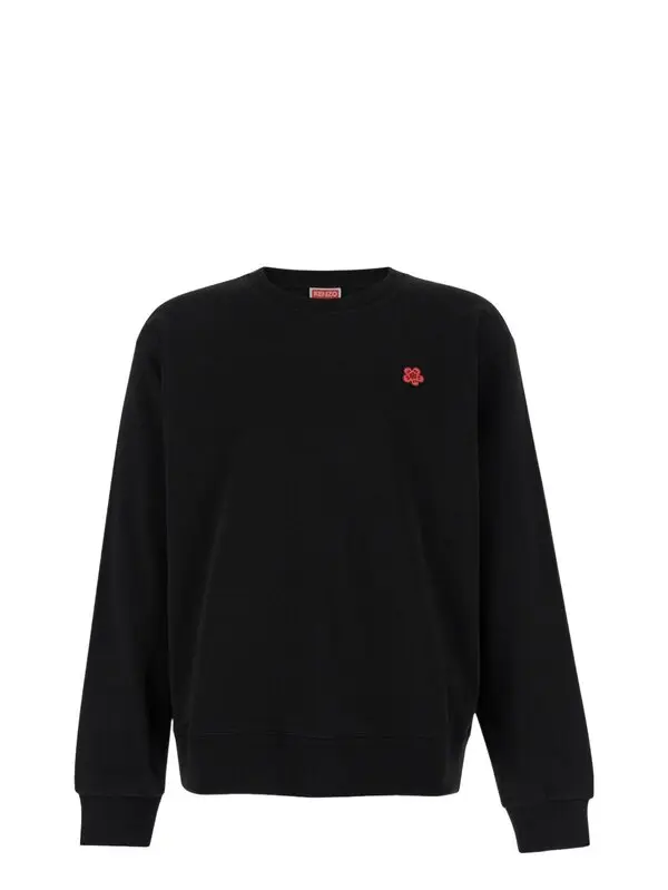 Kenzo Boke Embroidered Crewneck Sweatshirt - Black