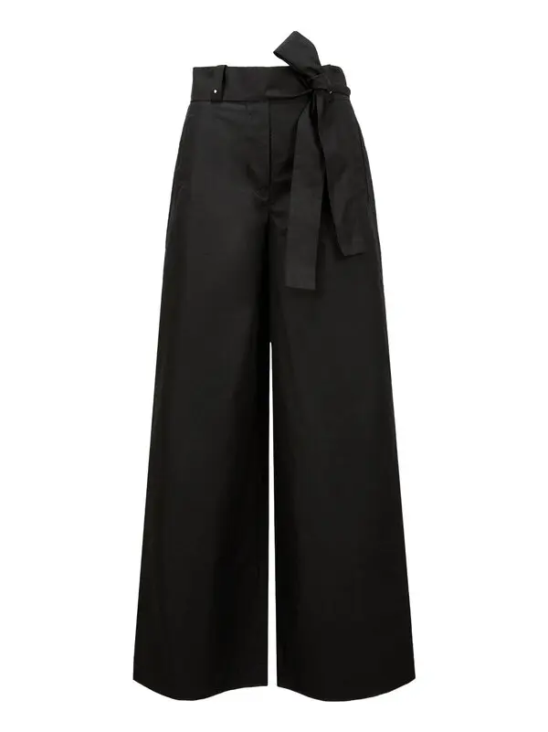 Moncler Belted Wide Leg Pants - Black