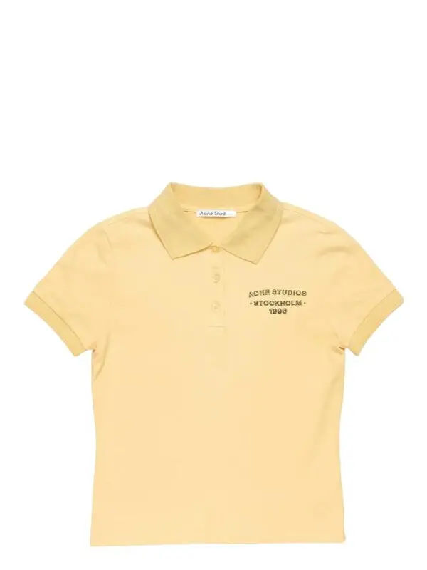 Acne Studios Short Sleeve Printed Polo T-shirt - Nude