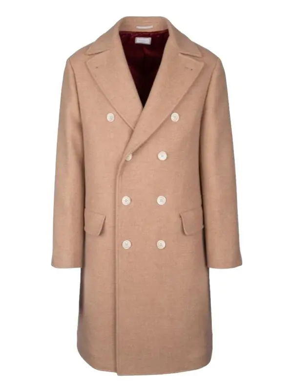 Brunello Cucinelli Double-breasted Wool-blend Coat - Nude