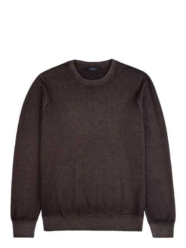 FAY Crewneck Jumper With Embroidered Logo - Black