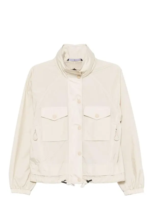 Moncler High-neck Drawstring Coat - Beige