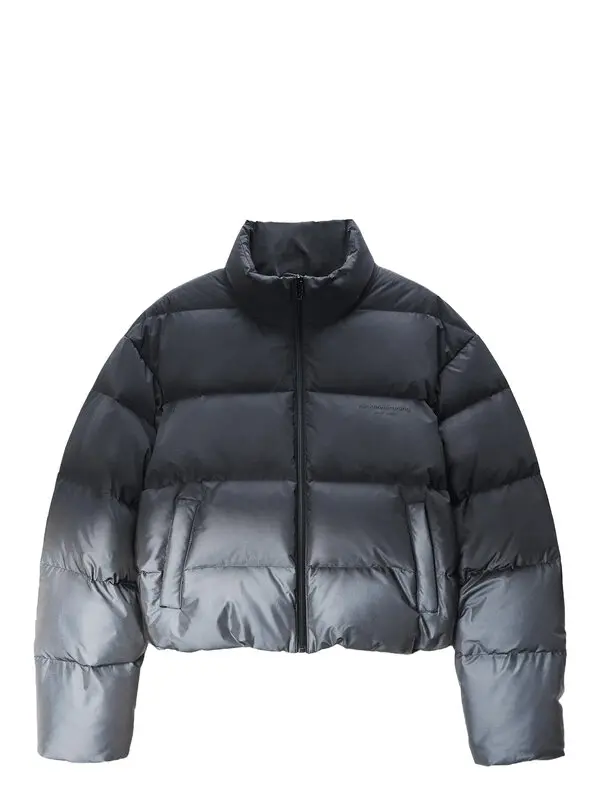 Alexander Wang Cropped Puffer Jacket - Silver/black