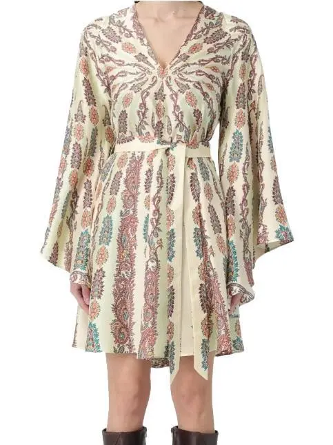 Etro Paisley Belted Mini Dress - Nude
