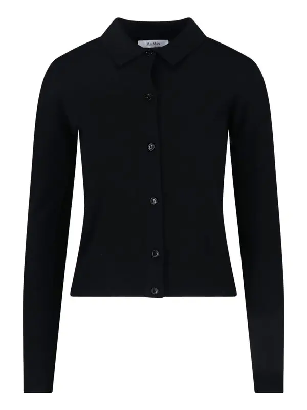 Max Mara Buttoned Lapel Collar Cardigan - Black