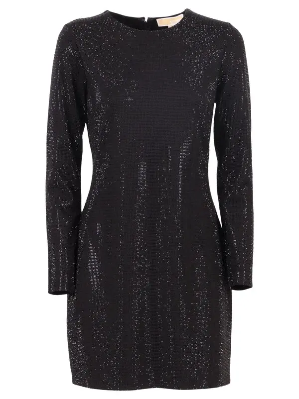 Michael Kors Embellished Long-sleeved Dress - Black