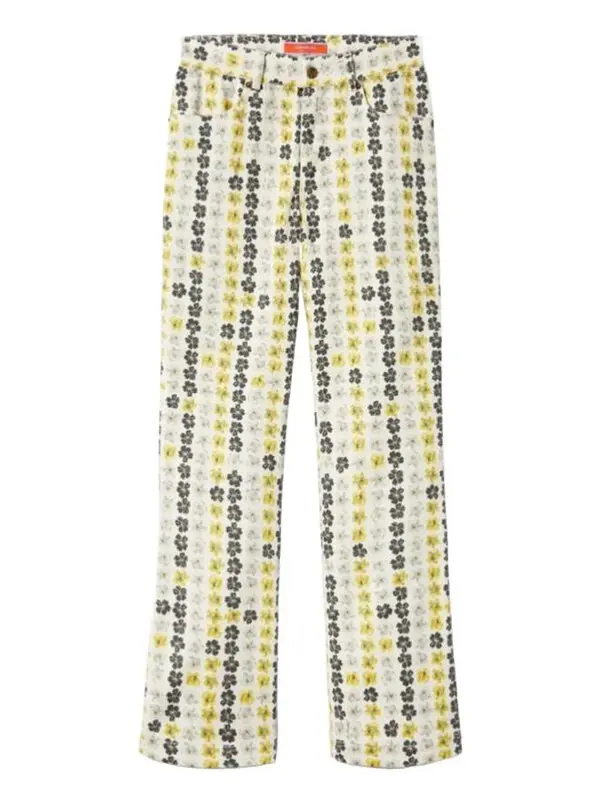 La DoubleJ Cropped Flare Jeans With Embroidered Back Pockets - Multicolor