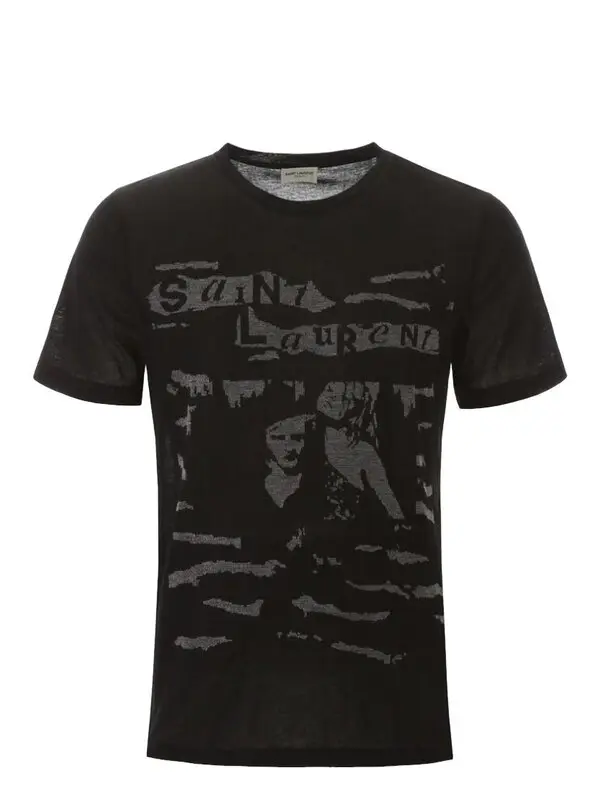 Saint Laurent Jacquard T-shirt - Black