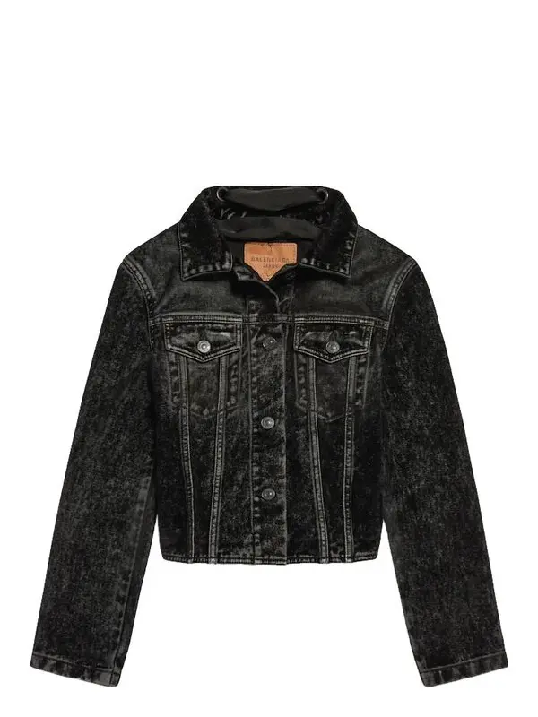 Balenciaga Lace-up Denim Jacket - Black