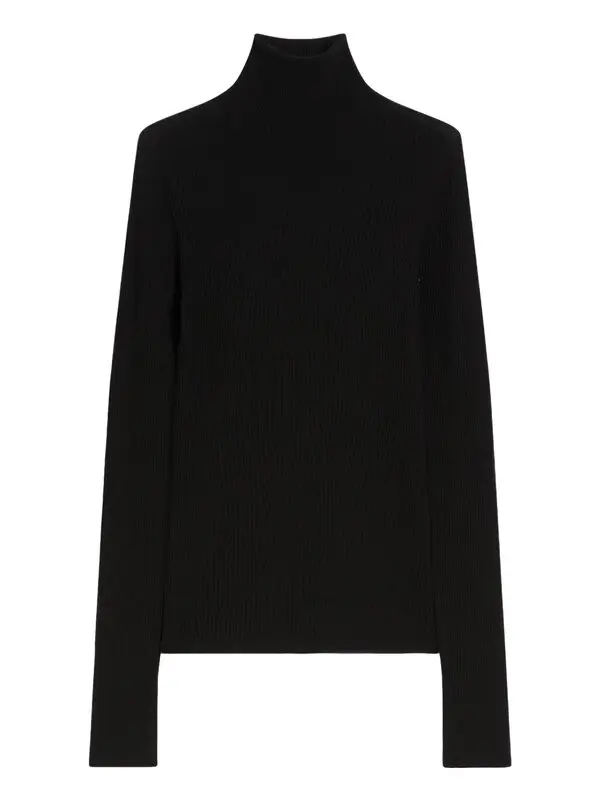 Sportmax Niagara Ribbed Wool Turtleneck Jumper - Black
