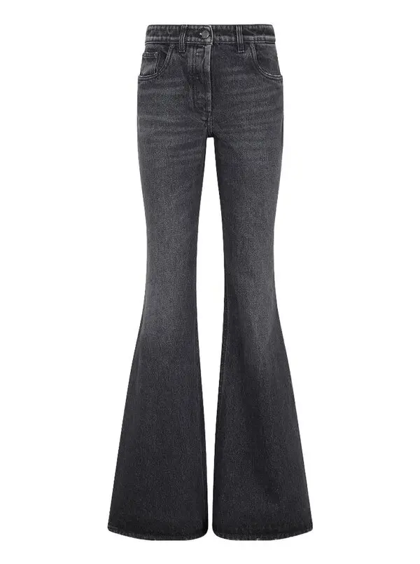 Prada Low Rise Flared Leg Jeans - Black