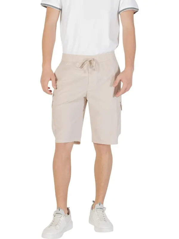 Hugo Boss Logo Patch Cargo Shorts - Nude