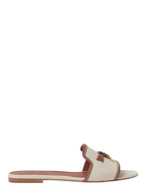 Loro Piana Charm Detail Flat Sandals - Natural/caramel