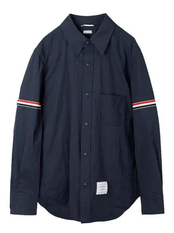 Thom Browne Snap Front Over Shirt Jacket - Navy Blue