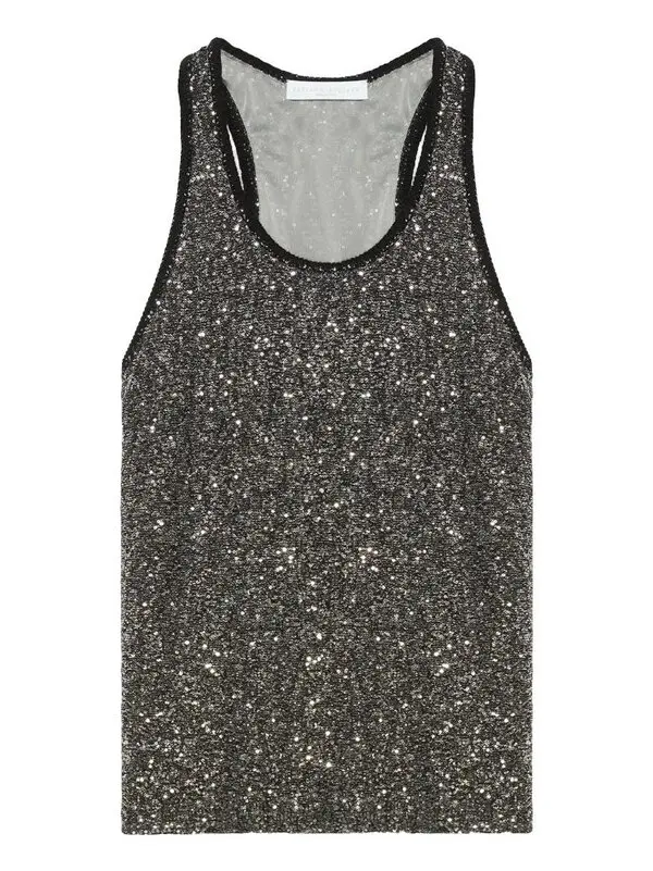 Fabiana Filippi Sequin Embellished Tank Top - Black