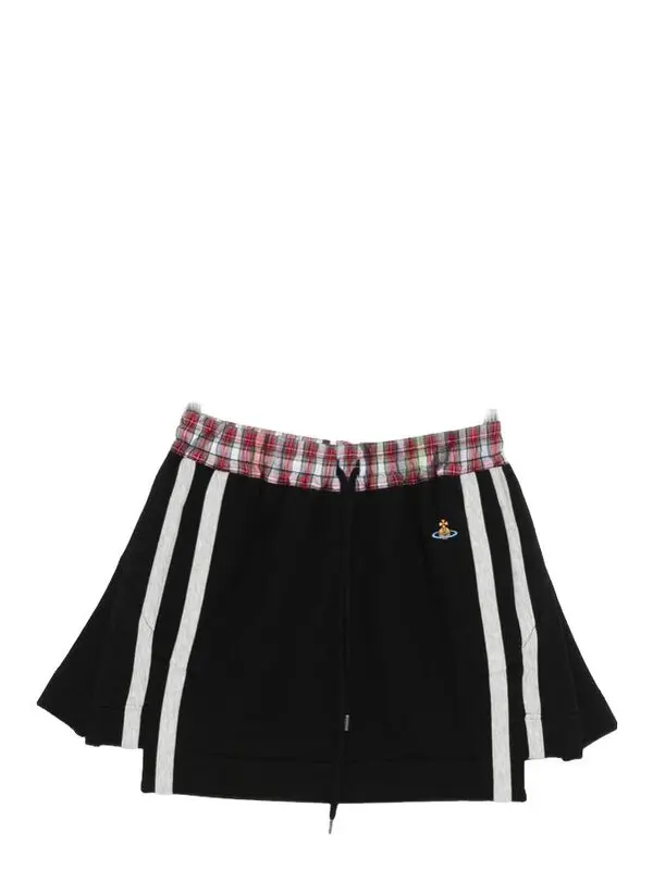 VIVIENNE WESTWOOD Mini Skirt With Checked Trim - Black