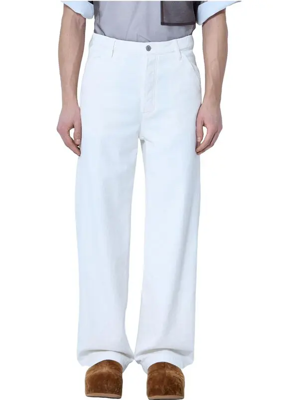 Dries Van Noten Loose Fit Mid-rise Pants - White