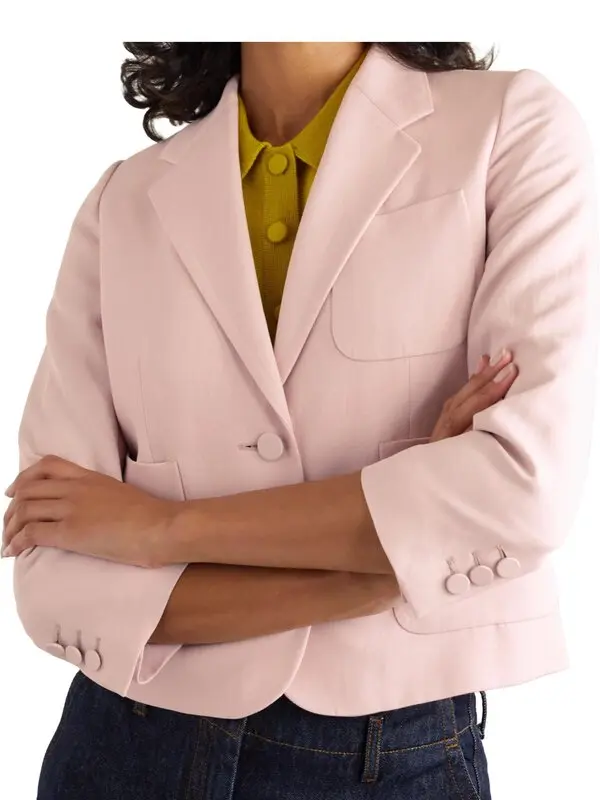 Dries Van Noten Single-breasted Cropped Blazer - Pink
