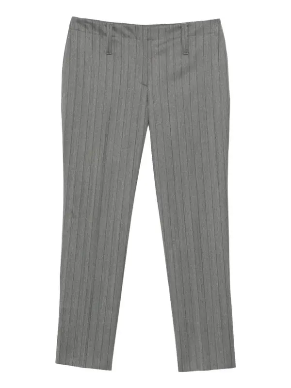 Alexander McQueen Straight-leg Striped Tailored Trousers - Grey