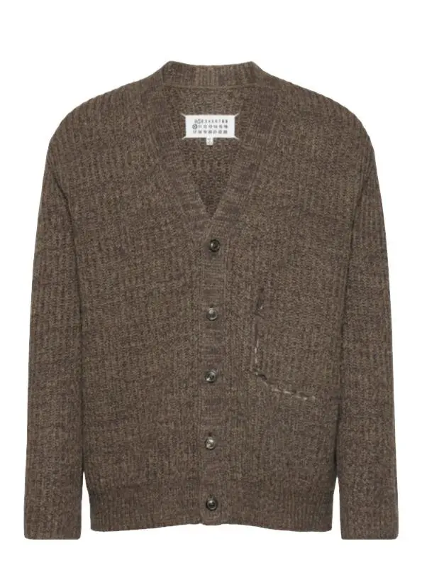 MAISON MARGIELA V-neck Wool Cardigan - Brown