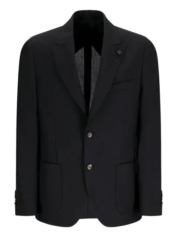 LARDINI Patch-pocket Blazer - Black