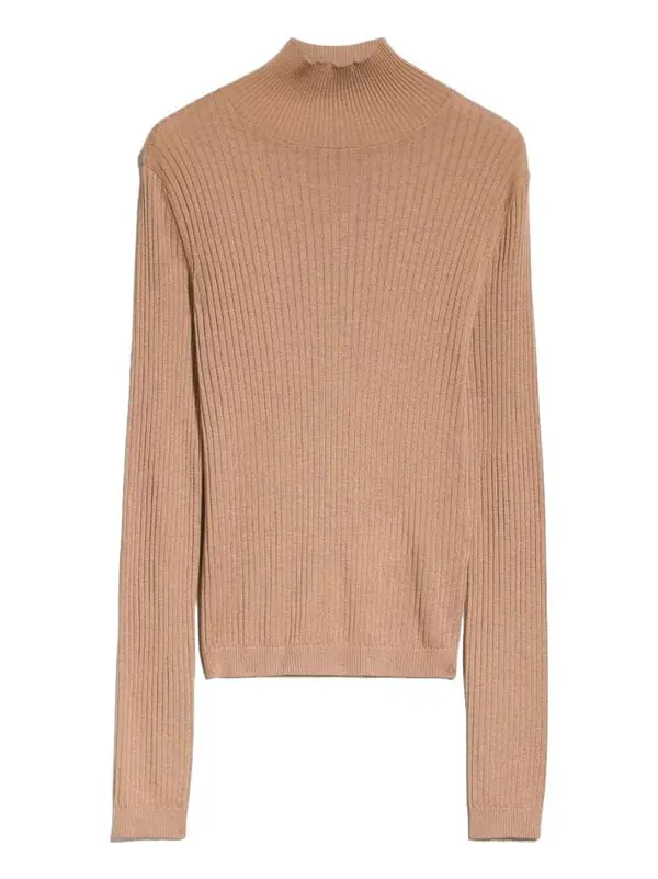 Max Mara Long-sleeved High-neck Sweater - Nude