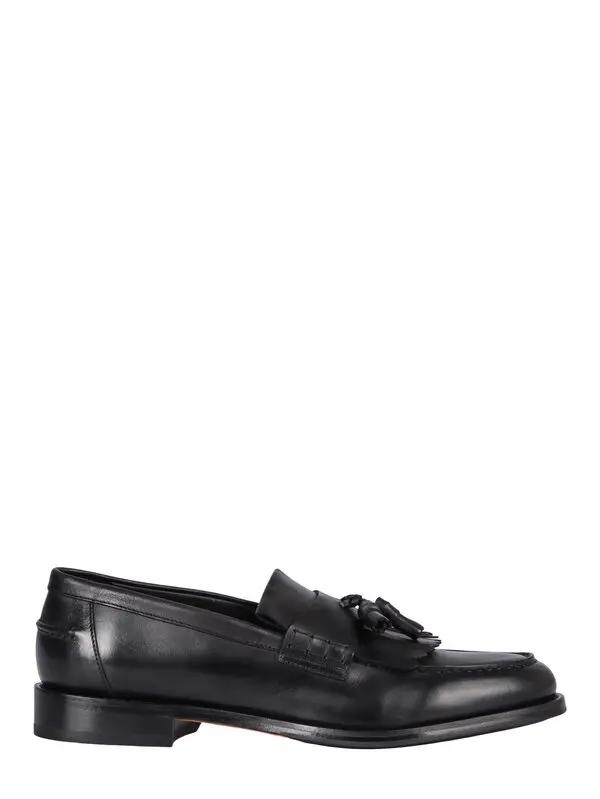 DOUCAL'S Tassel Fringe Loafers - Black