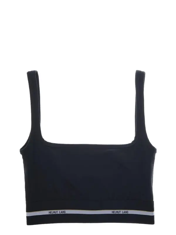 Helmut Lang Logo Band Cropped Top - Black