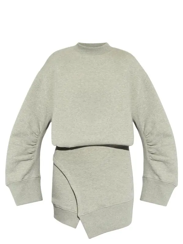 Attico Asymmetric Crewneck Mini Dress - Nude