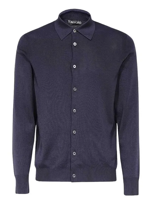 TOM FORD Long-sleeved Knitted Shirt - Black
