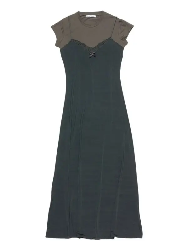 Acne Studios Layered Dress With Bow Detail - Black