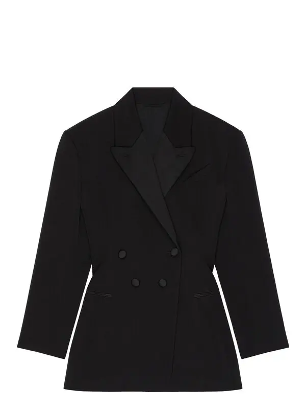 Givenchy Pleated Double-breasted Blazer - Black