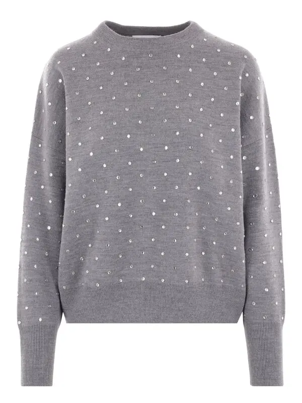 Rabanne Embellished Crewneck Pullover - Gray