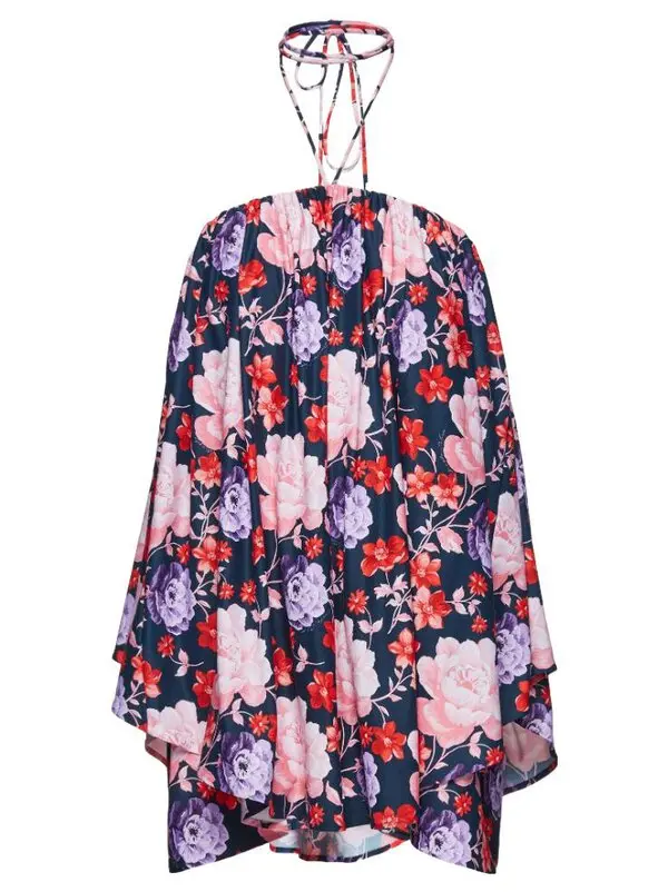 Magda Butrym Floral Print Halterneck Mini Dress - Multicolor