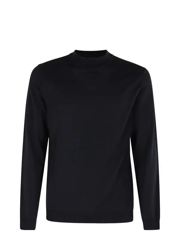 ROBERTO COLLINA Long Sleeve Ribbed Sweatshirt - Black