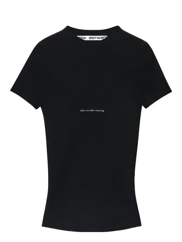 Alexander Wang Ribbed Short-sleeved T-shirt - Black