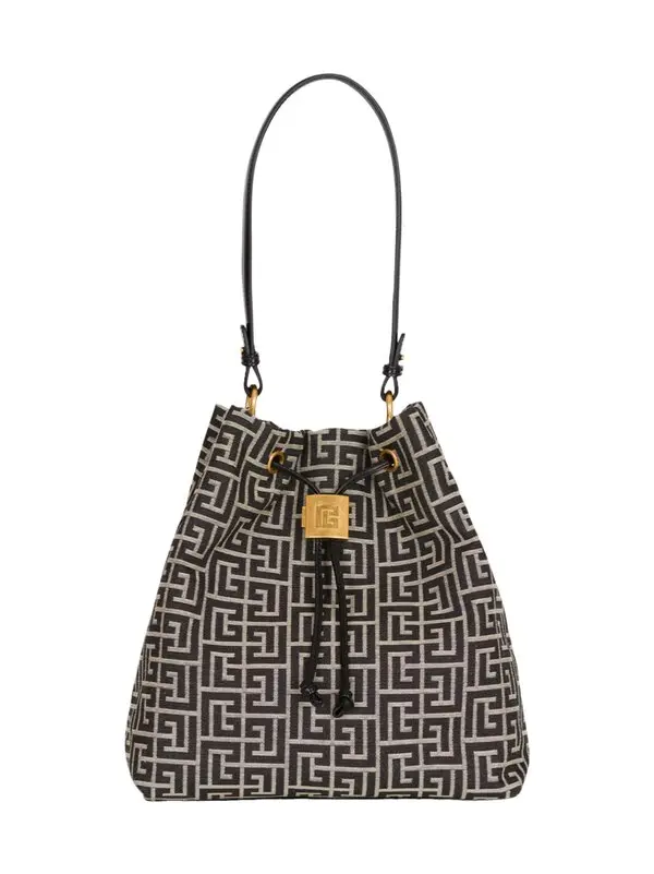 Balmain Pulse Monogram Jacquard Backpack - Black