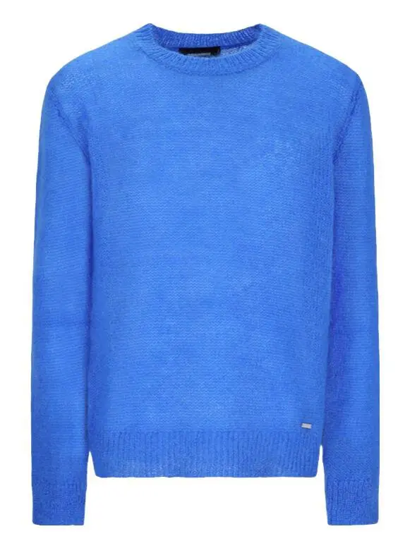 Dsquared2 Logo Plaque Knitted Jumper - Blue