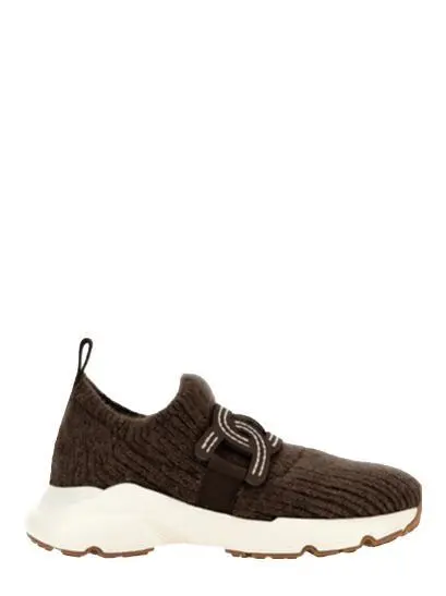 TOD'S Chain Link Detailed Round Toe Sneakers - S611(marrone Africa)s404