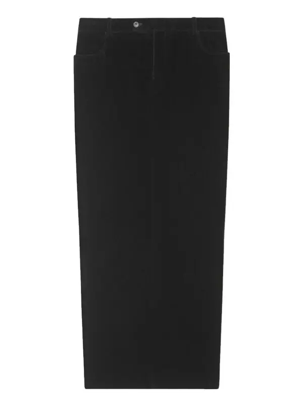Saint Laurent Long Velvet Skirt - Black
