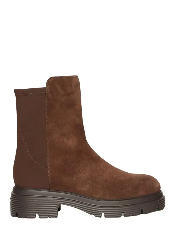 STUART WEITZMAN Round Toe Pull-on Ankle Boots - Brown