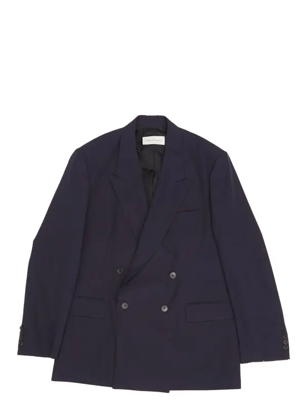 Dries Van Noten Double-breasted Long-sleeved Suit Jacket - Black