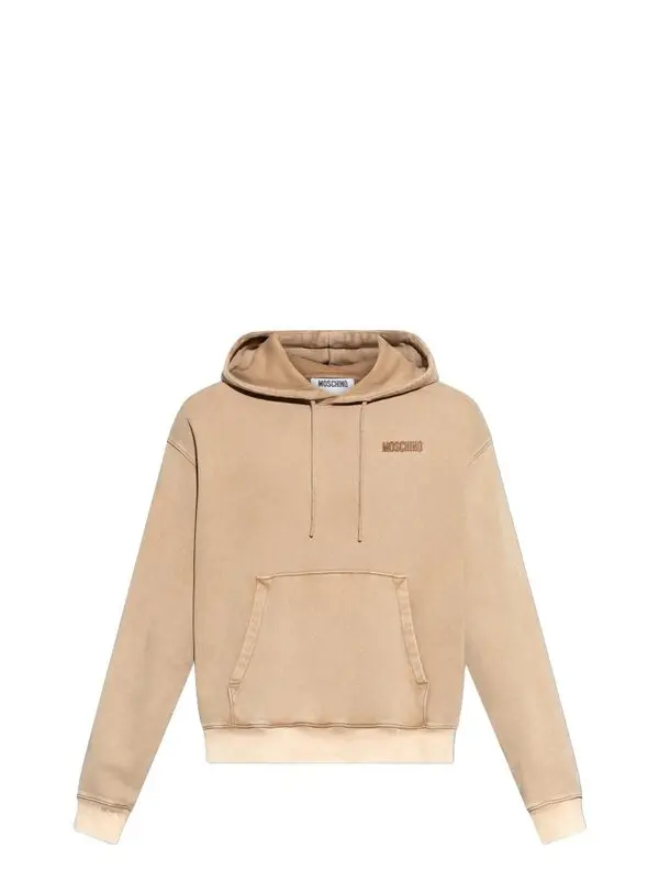 Moschino Long Sleeve Hooded Sweatshirt - Beige