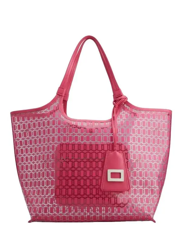 ROGER VIVIER Geometric Print Pvc Tote Bag - Pink