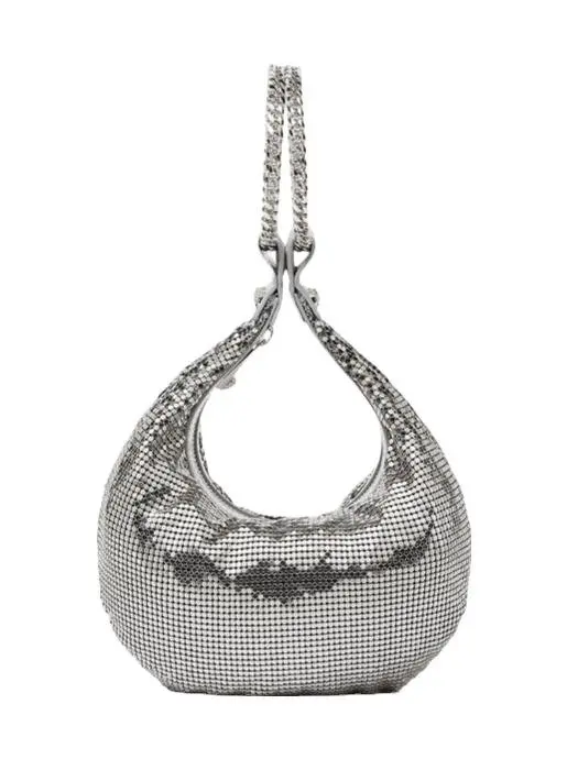 Versace Chain-linked Mesh Clutch Bag - Silver