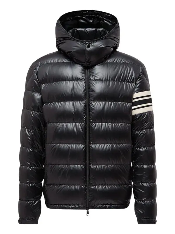 Moncler Zip-up Padded Jacket With Hood - Black